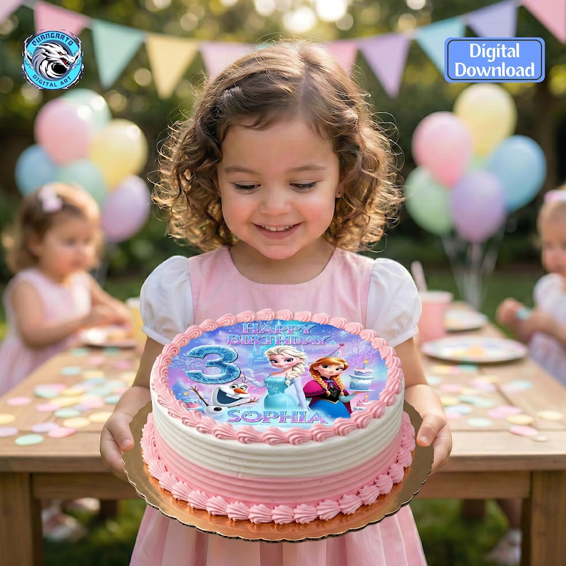Personalized Frozen Birthday Cake Topper, Custom Elsa Anna Party ...