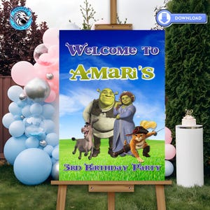 Shrek Welcome Sign Digital Download, Shrek Themed Party Decorations ...