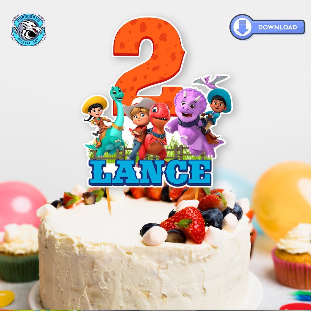 Printable Dino Ranch Cake Topper, Custom Dinosaur Birthday Boy Decor ...