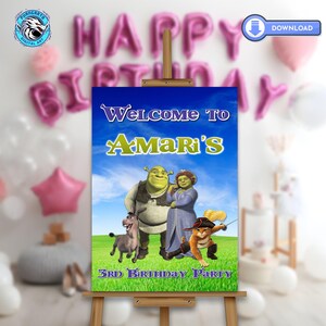 Shrek Welcome Sign Digital Download, Shrek Themed Party Decorations ...