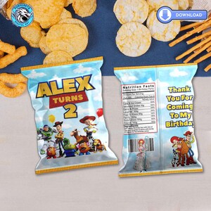 Toy Story Birthday Chip Bag: Blue Cloud Decor (digital Download) - Etsy