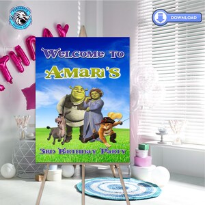 Shrek Welcome Sign Digital Download, Shrek Themed Party Decorations ...
