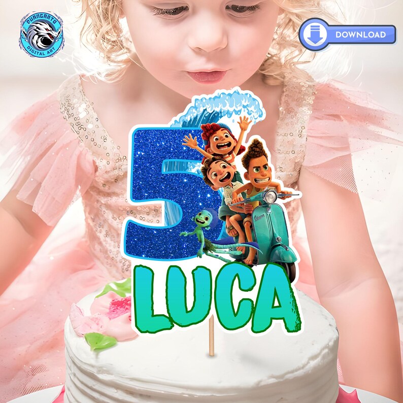Printable Luca Birthday Cake Topper: Custom Party Decoration (digital ...