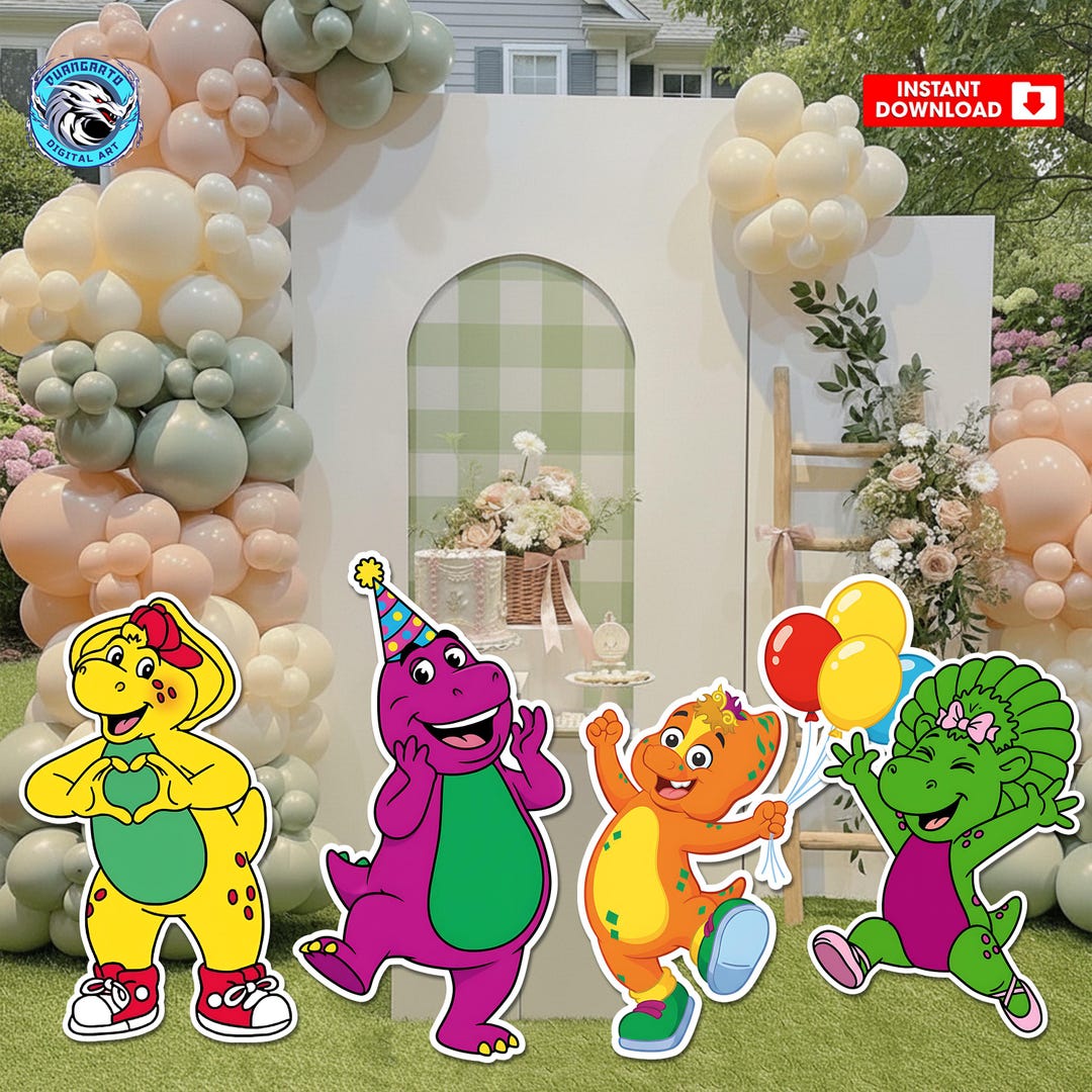 Barney and Friends Cutouts: Birthday Party Decorations (instant ...