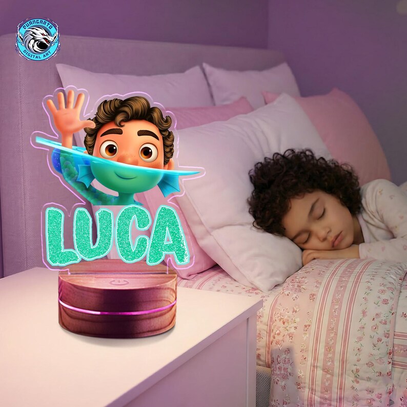 Personalized Luca Ocean Night Light, Custom Name LED Lamp for Kids - Etsy