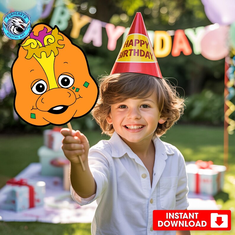 Printable Barney Photo Booth Props, Barney and Friends Birthday Decor ...