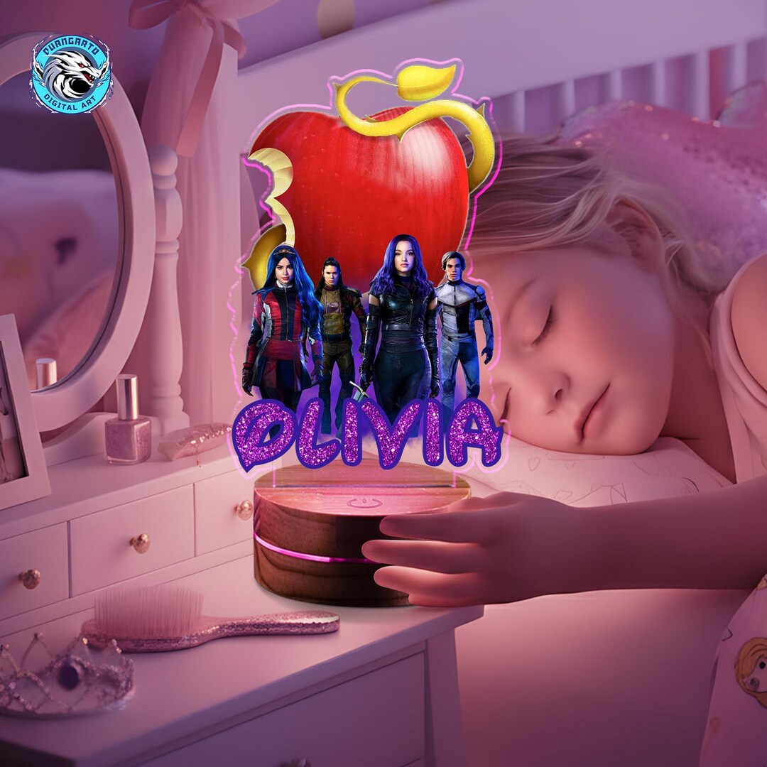 Personalized Descendants Night Light, Custom Name Birthday Gift for ...