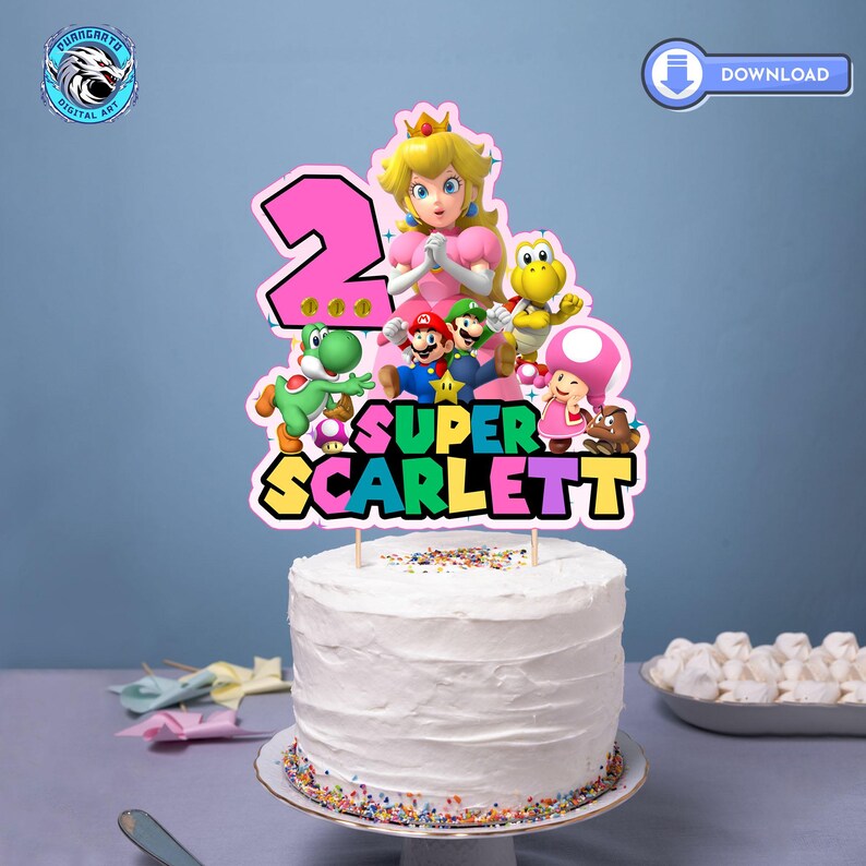 Printable Princess Peach Cake Topper, Custom Princess Birthday Decor ...