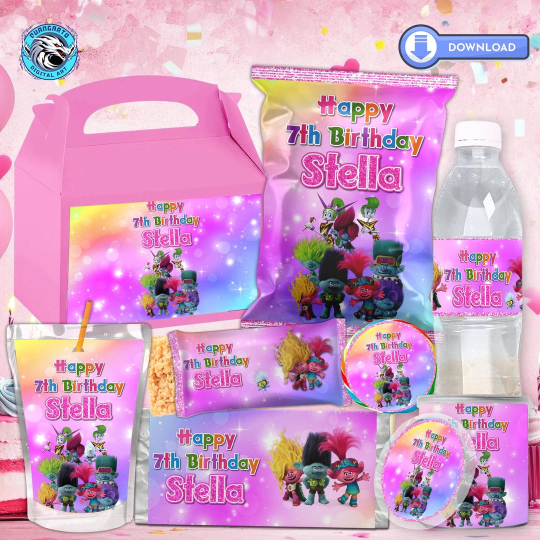 Trolls Band Together Birthday Party Decor: Custom Printable Bundle ...
