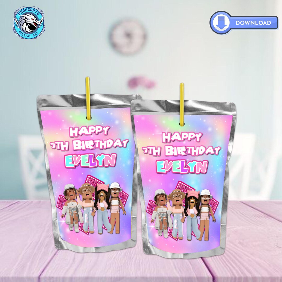 Video Game Girl Birthday Capri Sun Labels: Custom Pink Gamer Decor ...