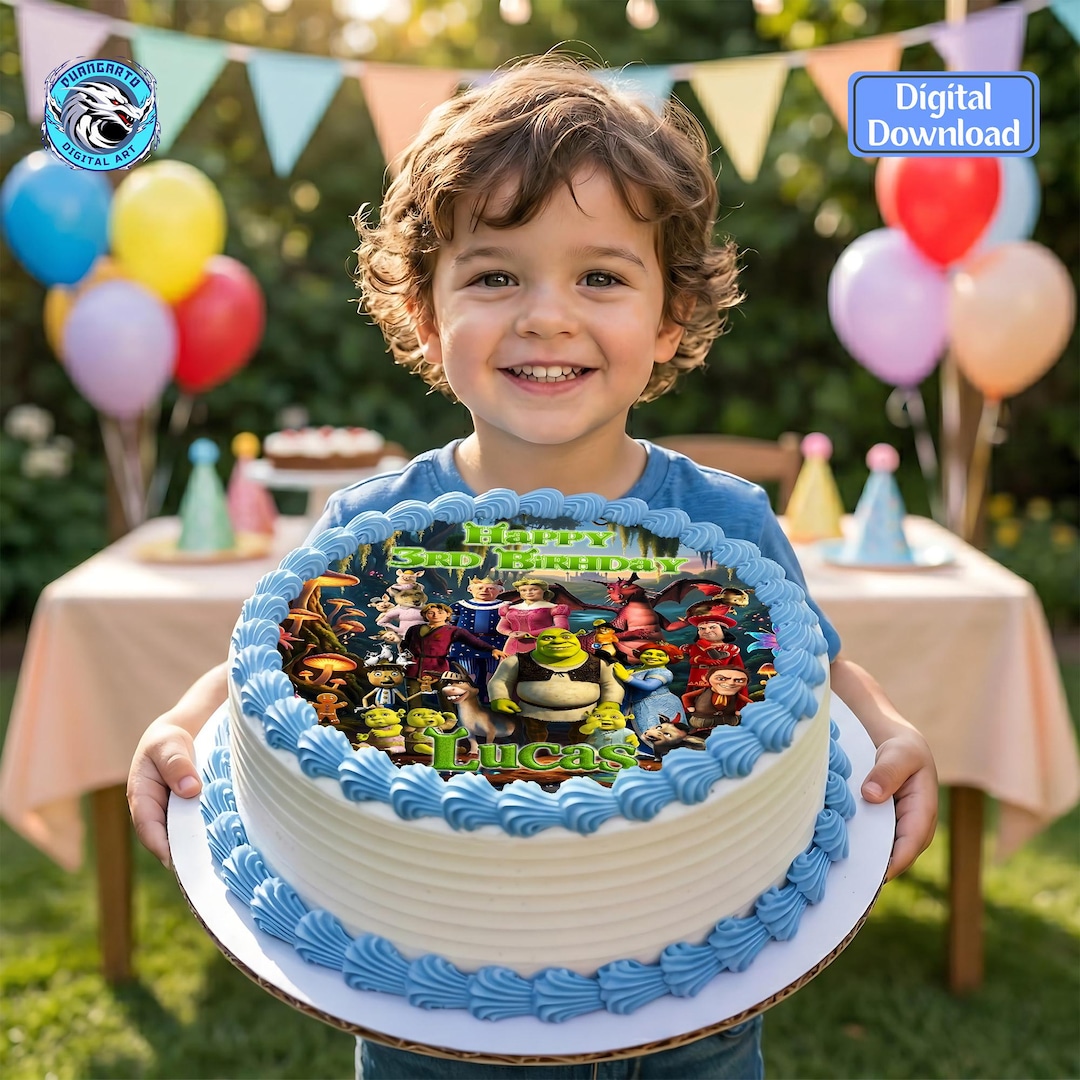 Personalized Shrek Cake Topper, Custom Birthday Edible Image Download ...