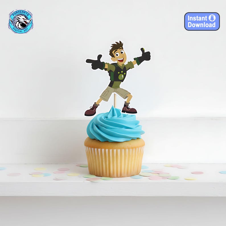 Wild Kratts Birthday Cupcake Toppers: Safari Party Decor (digital ...