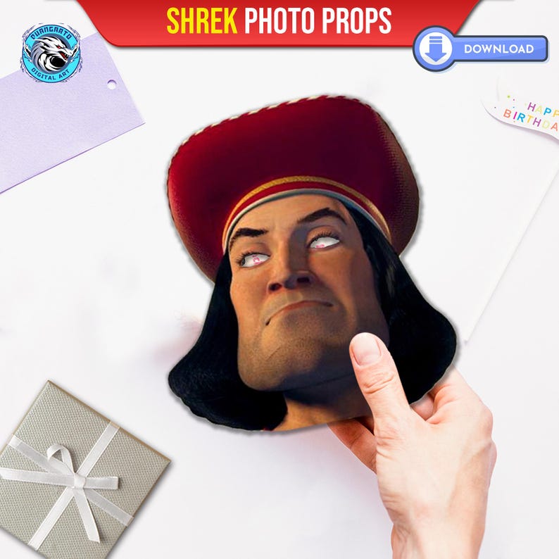 Shrek Photo Booth Props: Birthday Party Printables (digital Download ...
