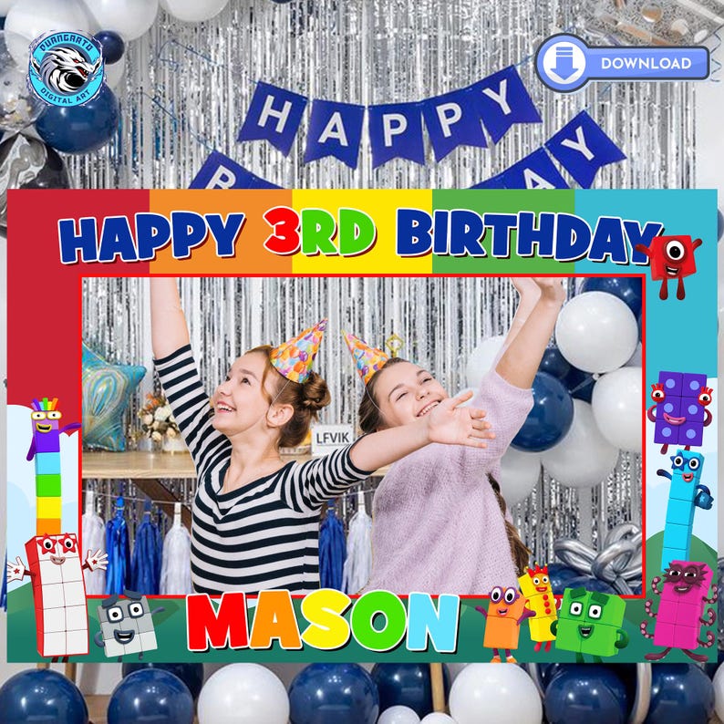 Numberblocks Booth Frame Digital Download, Custom Photo Booth Frame for ...
