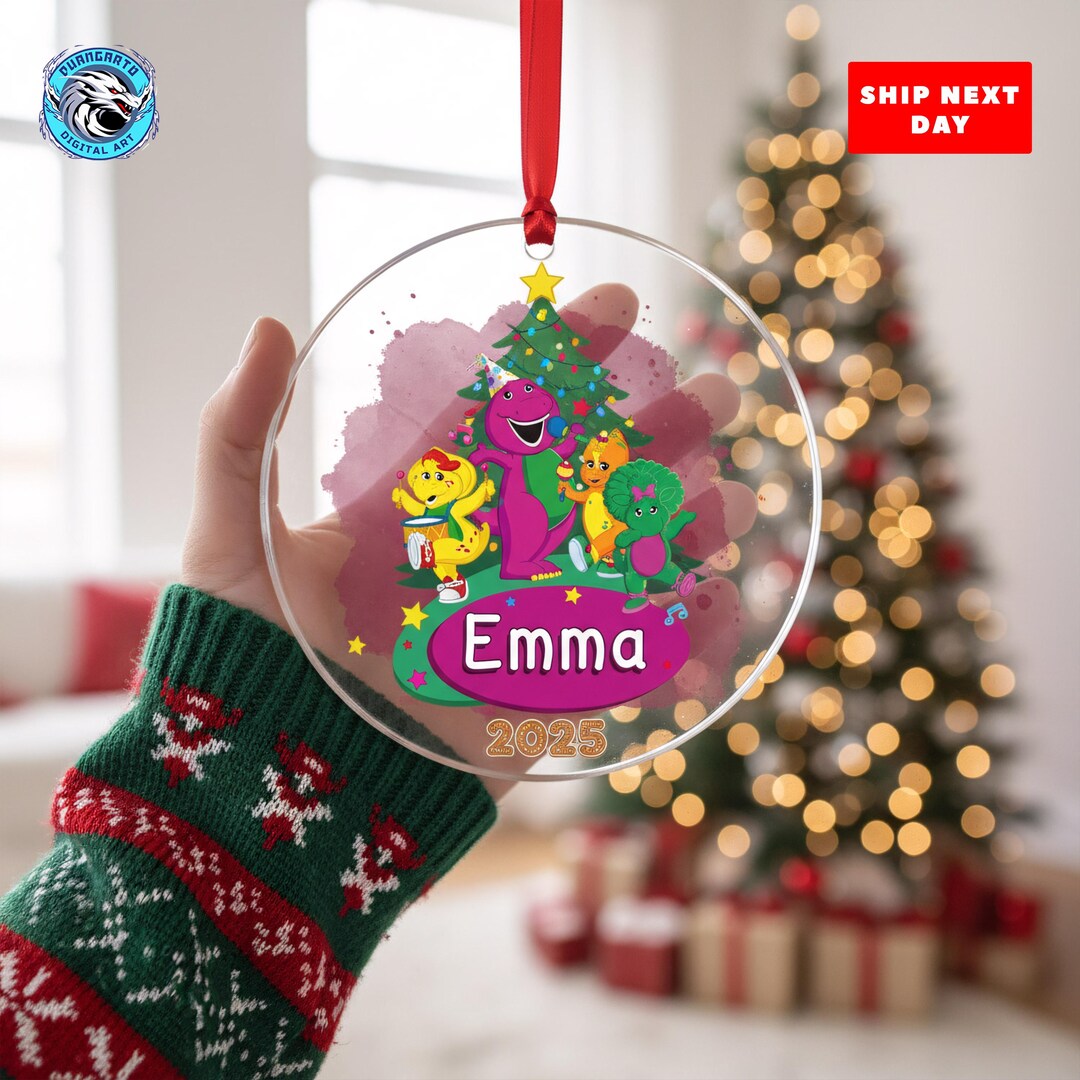Personalized Barney Christmas Ornament: Custom Holiday Tree Decoration ...