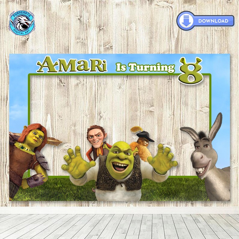 Shrek Birthday Photo Booth Frame: Printable Party Decoration (digital ...