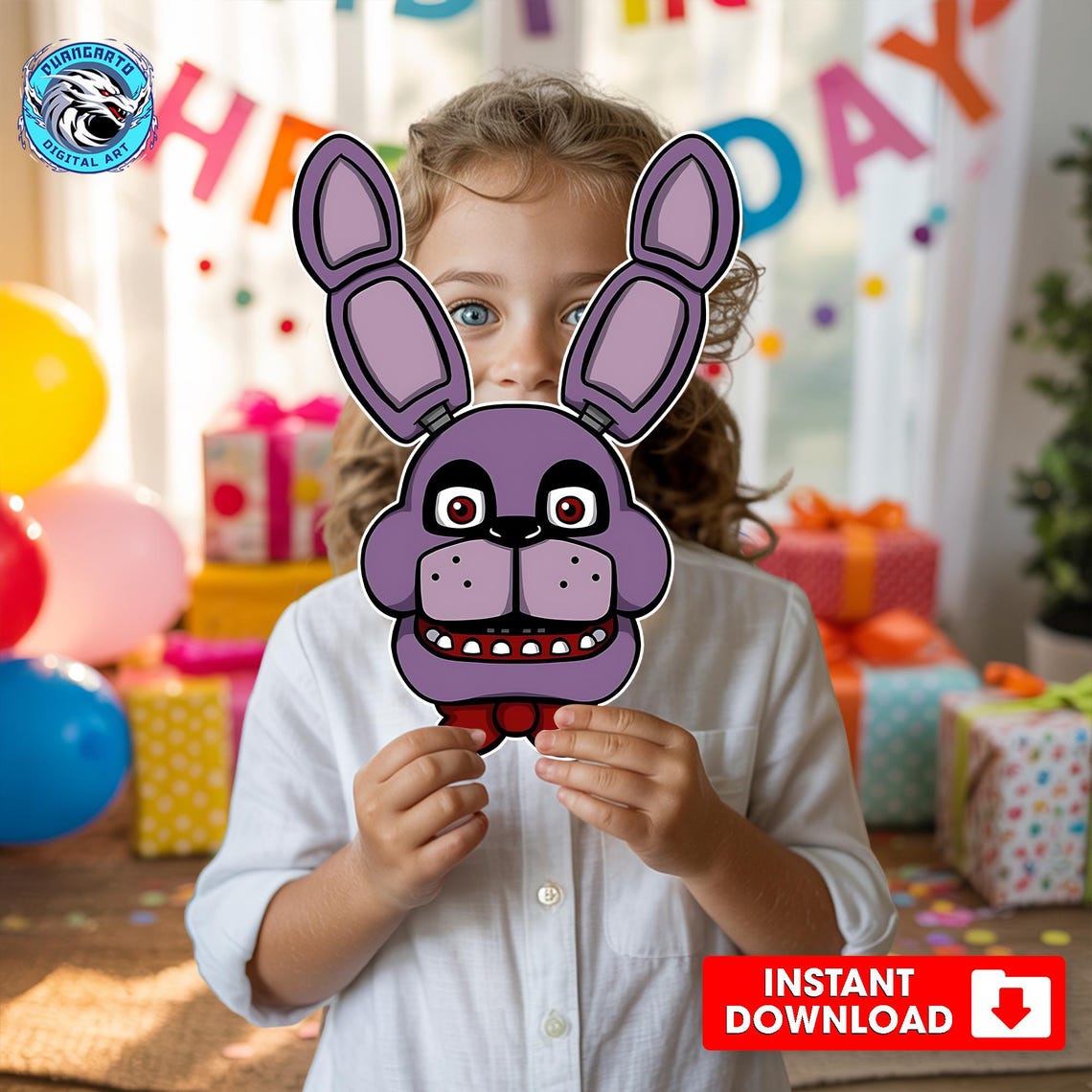 Five Nights at Freddy's Photo Booth Props, FNAF Birthday Party (instant ...