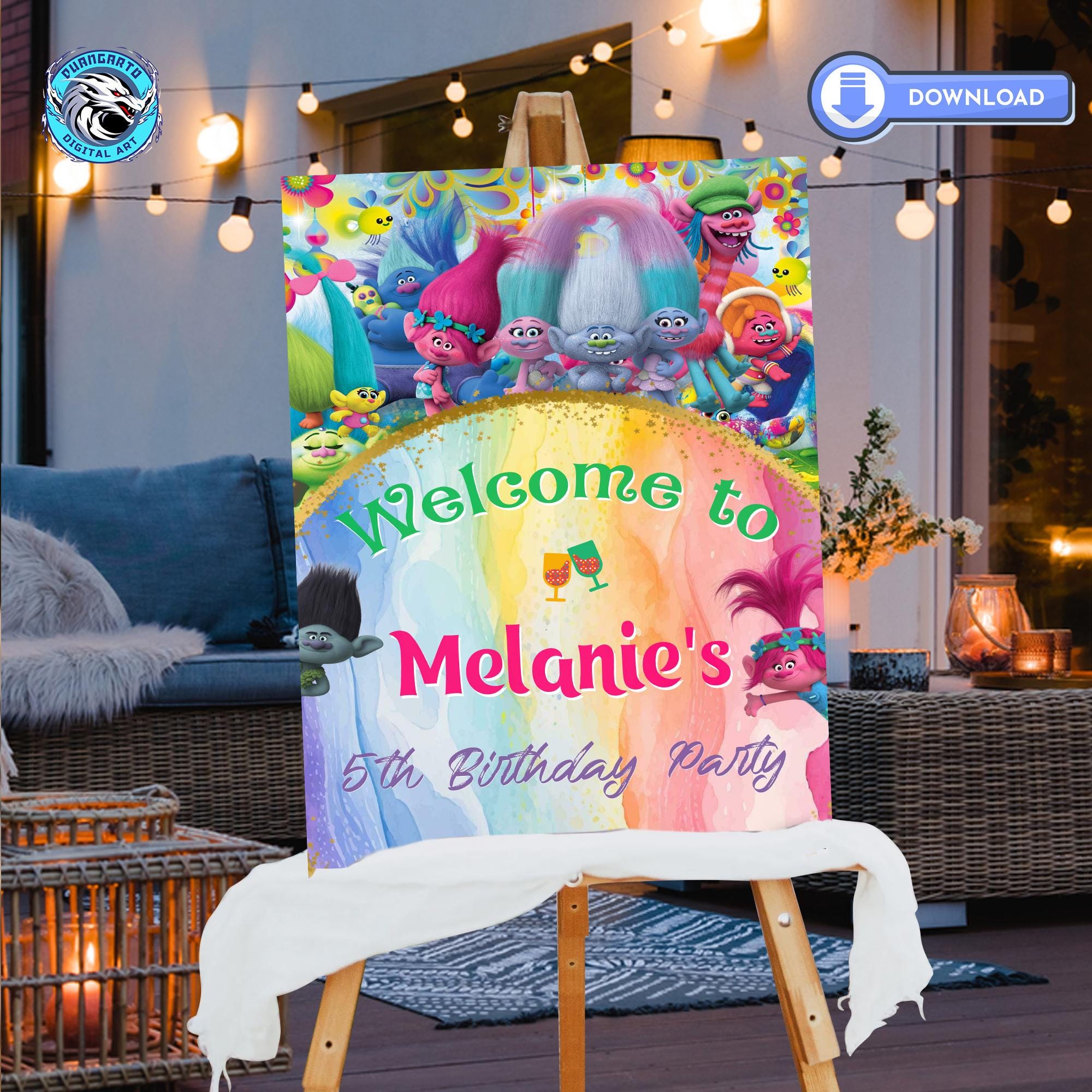 Printable Poppy Princess Birthday Welcome Sign, Trolls Birthday Party ...