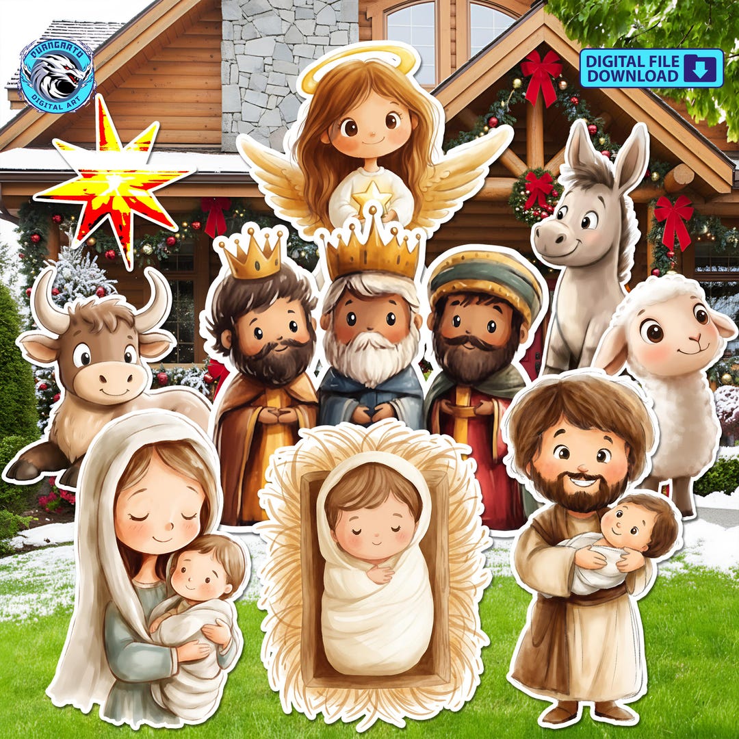 Nativity Scene for Kids Cut Out: Printable Christmas Nativity Craft Set ...