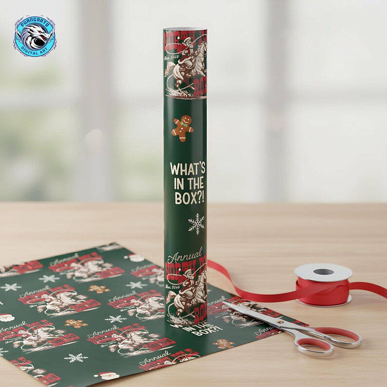 Cowboy Santa Christmas Wrapping Paper: Horse Rodeo Holiday Gift Wrap - Etsy