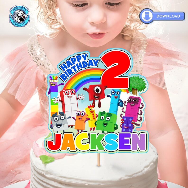 Numberblocks 2nd Birthday Cake Topper: Personalized Party Decor ...