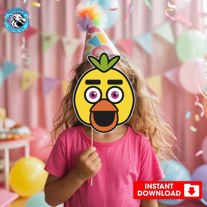 Five Nights at Freddy's Photo Booth Props, FNAF Birthday Party (instant ...