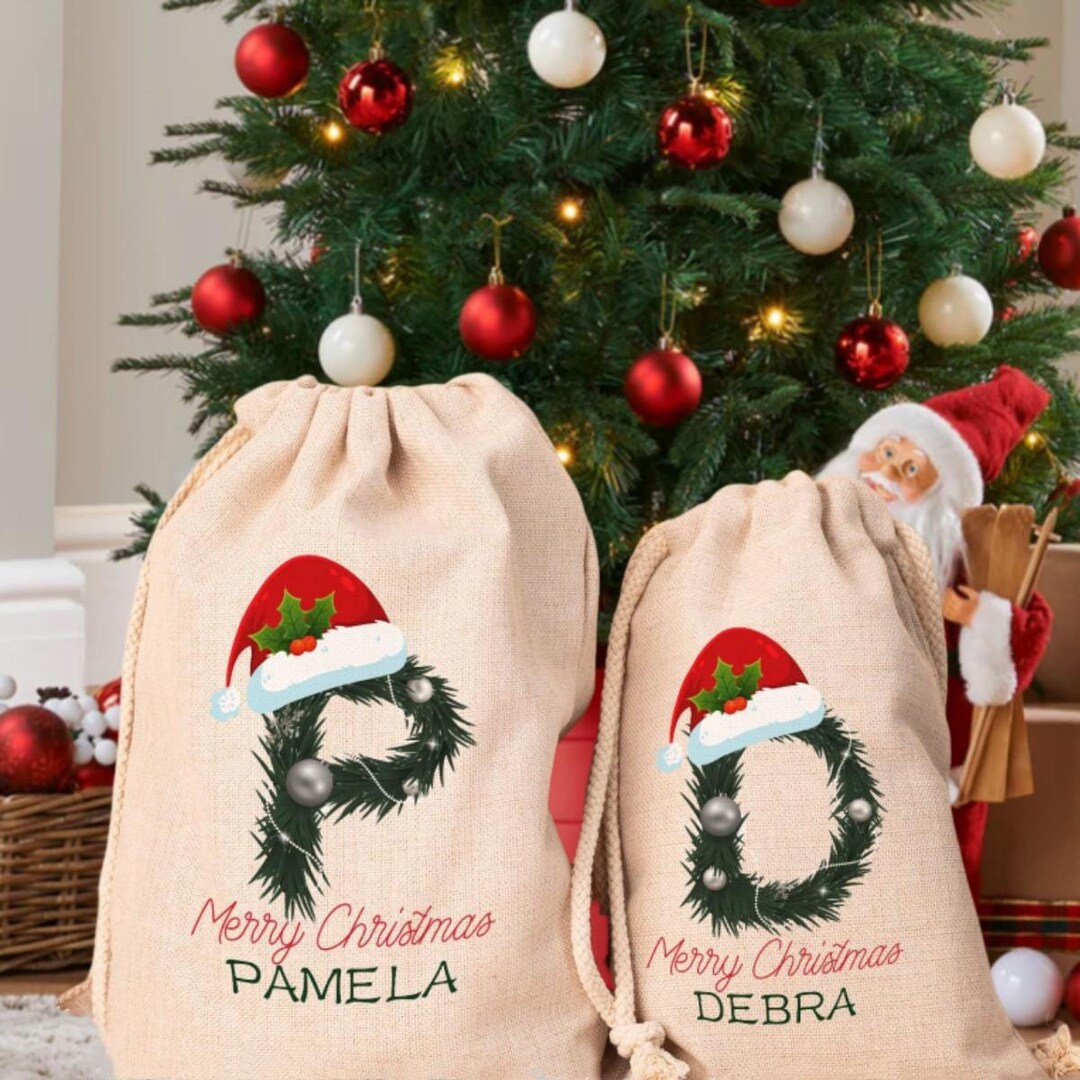 Christmas Bag, Xmas Treat Gift Bag, Large Santa Sack, Christmas Santa ...