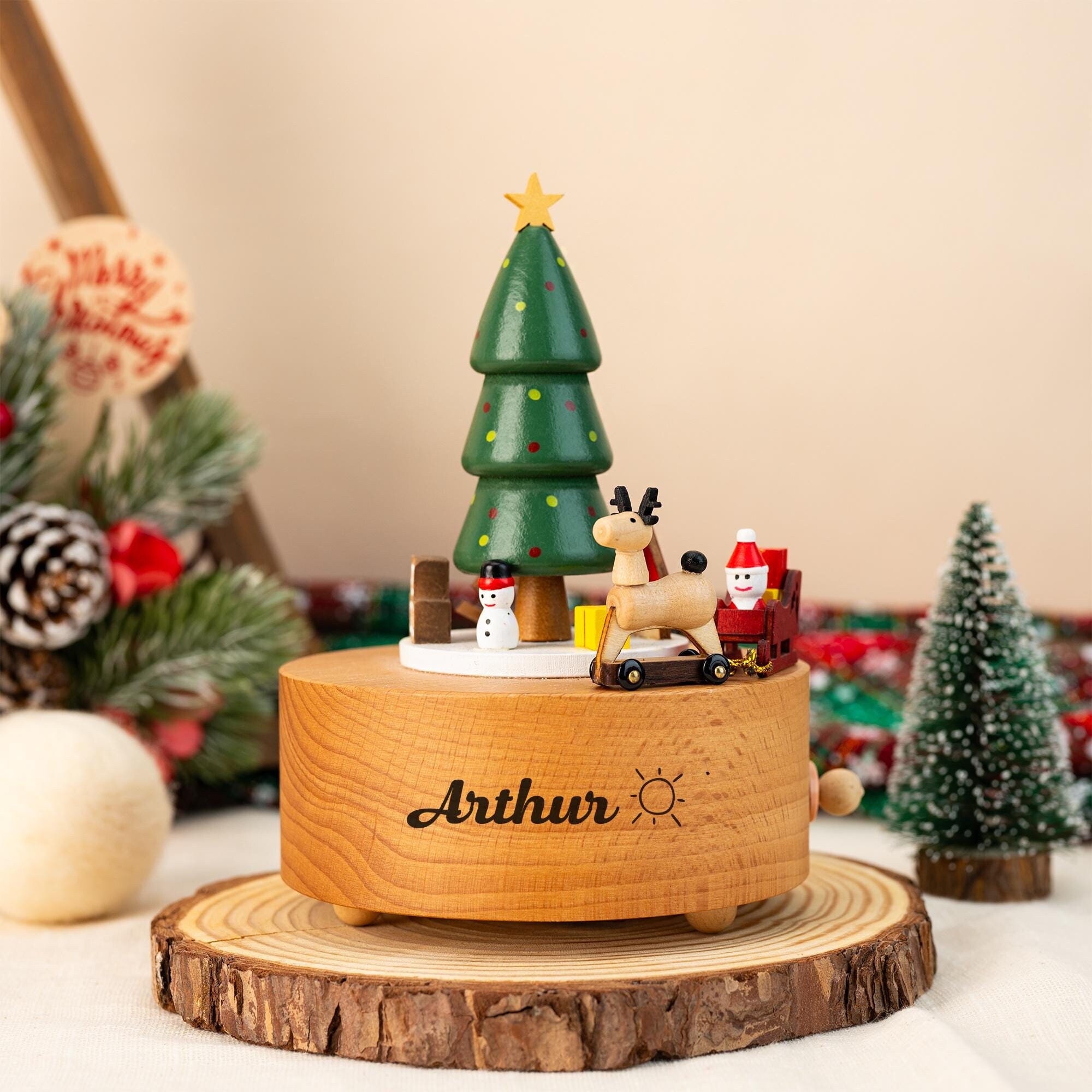 Christmas Music Box, Kids Birthday Gift, Baby Shower Gift, Engraved ...