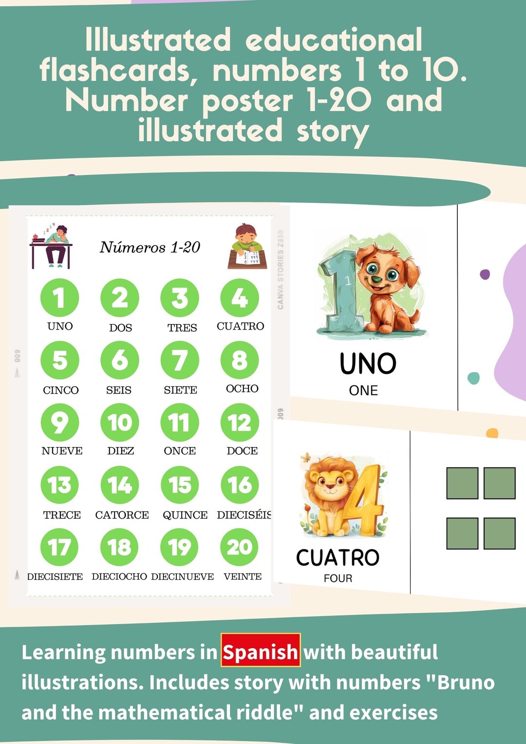 Numbers in Spanish and English.numbers From 1 to 20.games With Numbers ...