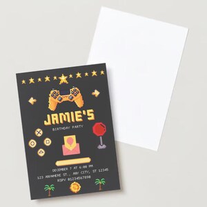 Kids Birthday Invitations , Gaming & Technology Themed Invitations With ...