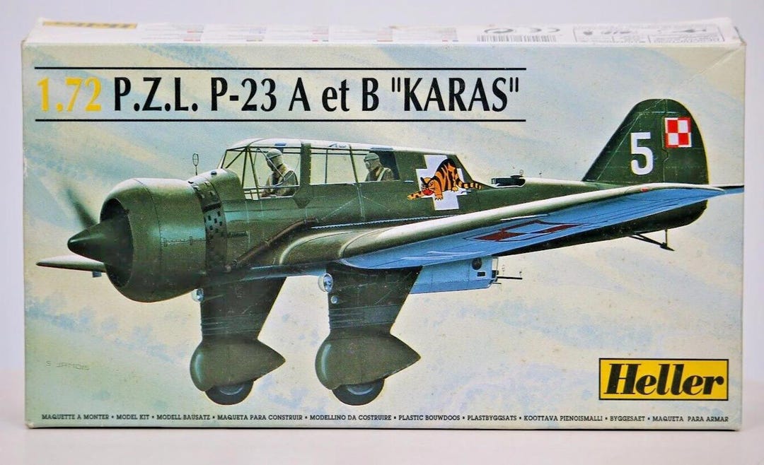 Vintage Rare Estate Heller ~ P.Z.L. P23 A Et B "karas" ~ 1/72 Scale ...