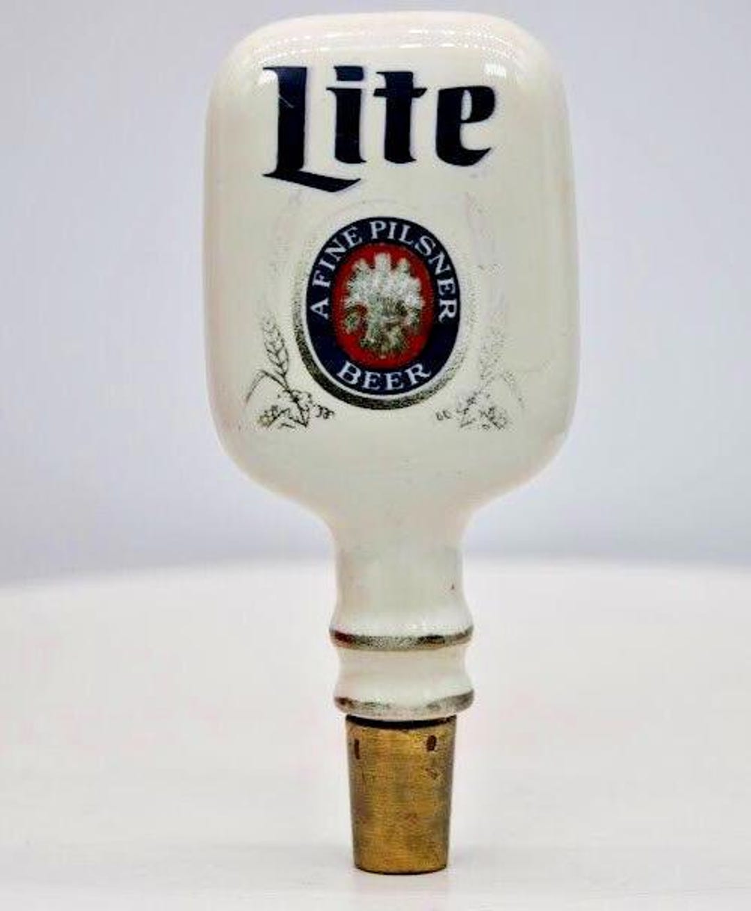 White Porcelain Miller Lite Beer Tap Pull Handle - Etsy