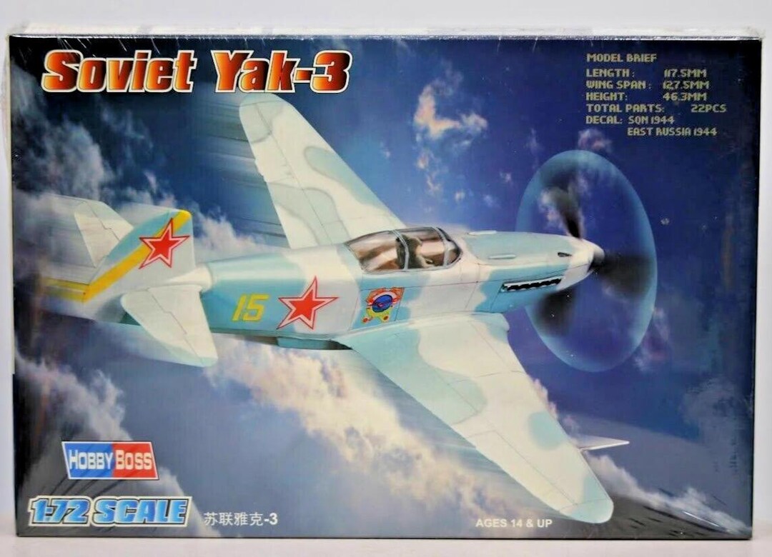 Hobbyboss 1:72 Scale - FSOVIET YAK-3- Model Kit - 80255 - Etsy