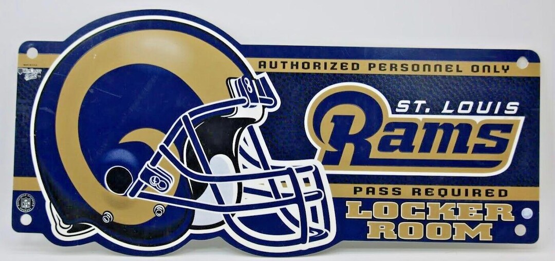 St. Louis Rams Locker Room Sign Pass Required Personnel Only 19 X 7 New ...