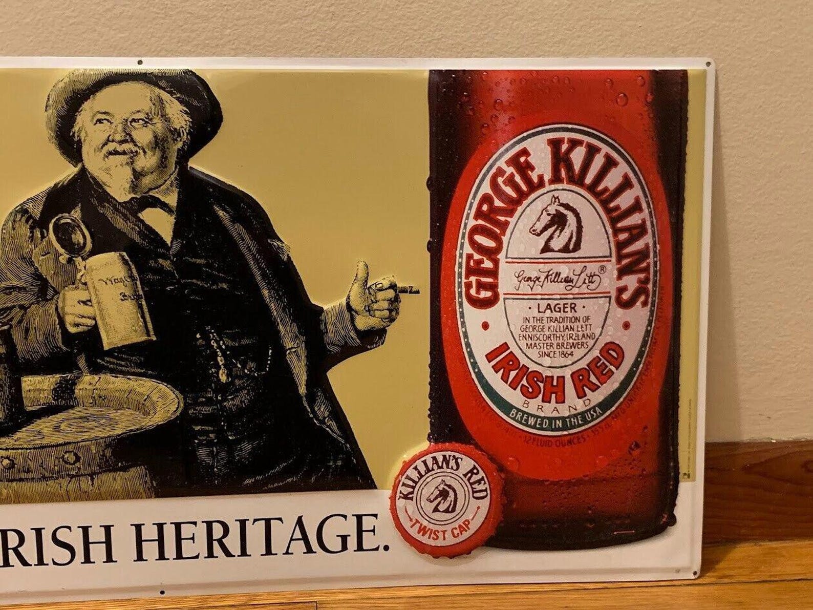 George Killian's Irish Red Beer Lager Sign 130 Years Irish Heritage ...