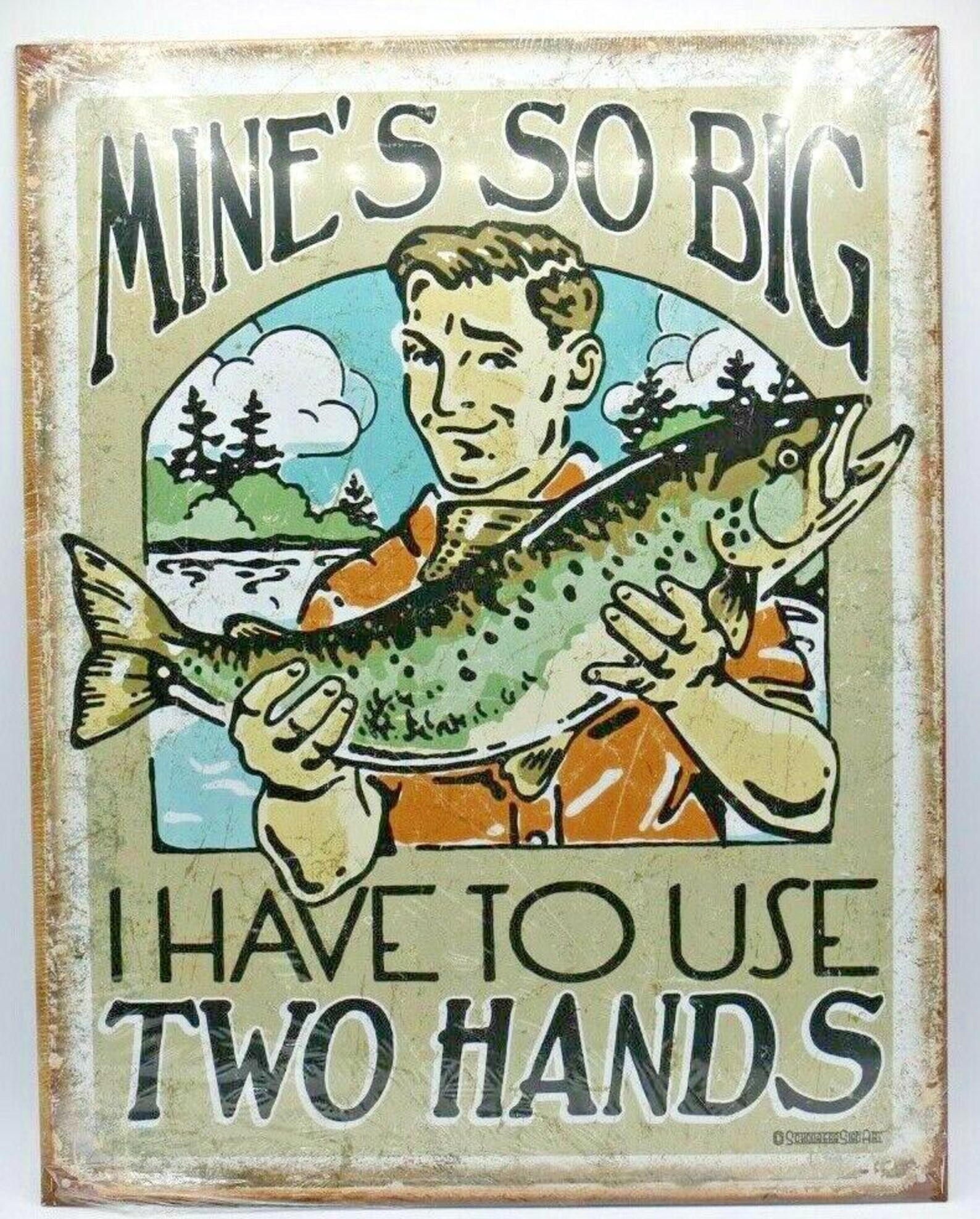 Mine's so Big I Have to Use Two Hands Schonberg Funny Fishing Decor ...