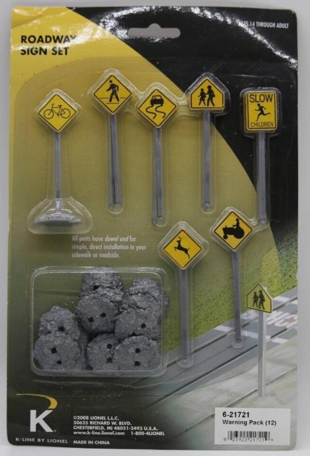 K-line by Lionel 6-21721 O Scale Roadway Sign Set Warning Pack (12) 1: ...