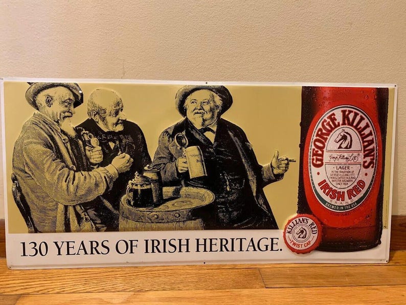 George Killian's Irish Red Beer Lager Sign 130 Years Irish Heritage ...