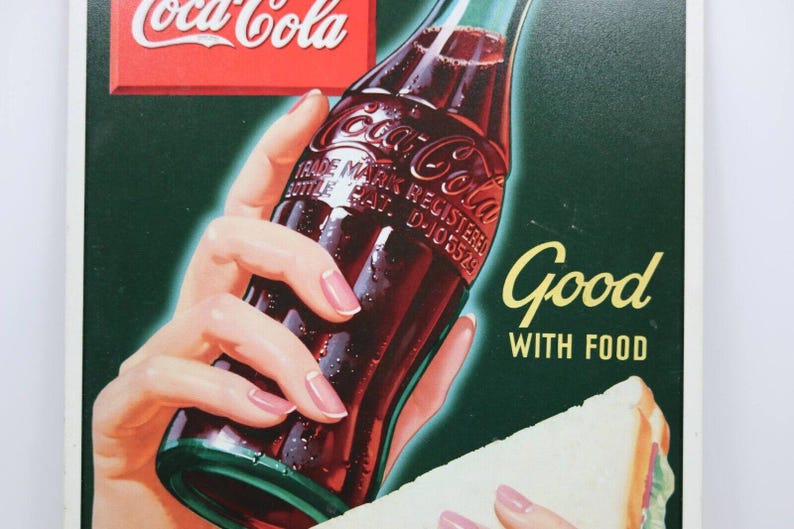 Retro Drink Coca-cola "good With Food" Metal Sign - NEW - Etsy