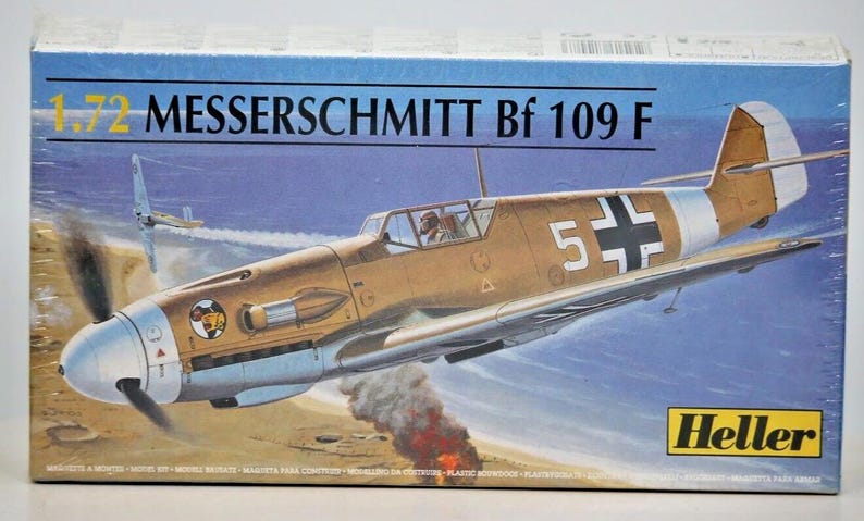 Messerschmitt Bf 109 F 1:72 Heller 80232 Unassembled Model Kit NIB and ...