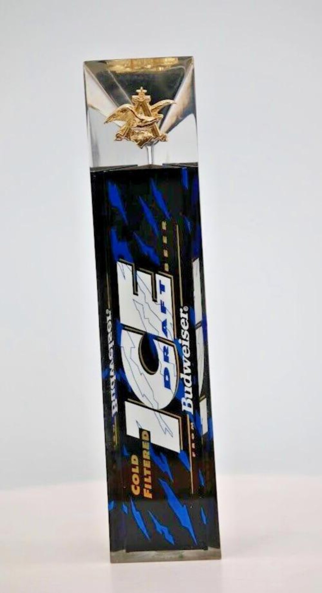 BUDWEISER Ice Draft Beer Acrylic Beer Keg Tap Knowb Handle Triangle ...