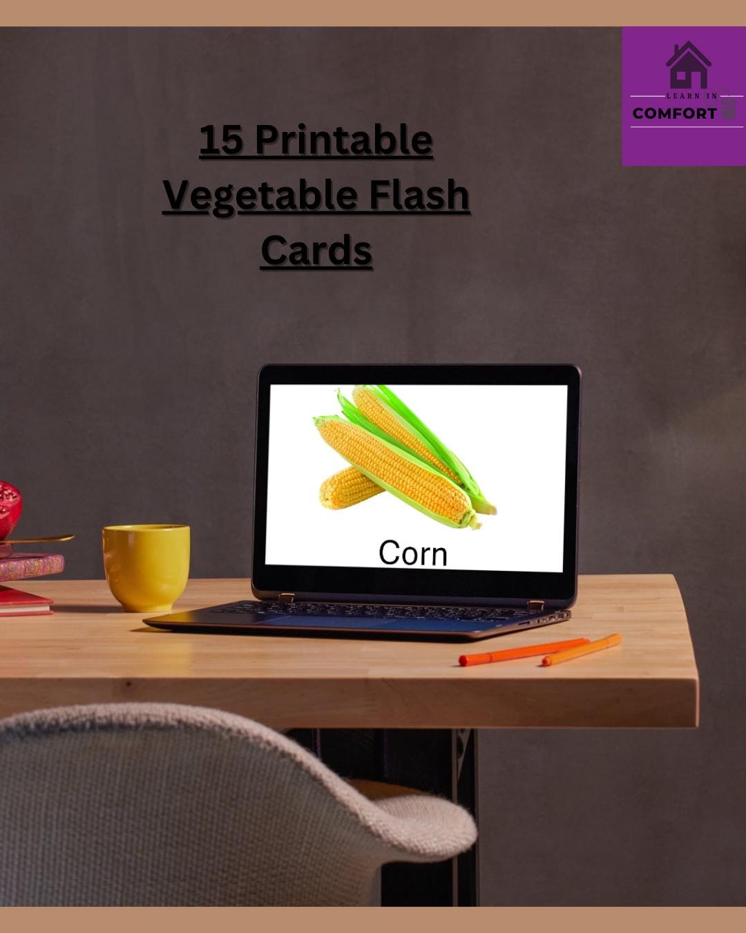 Educational Vegetable Flash Cards, Kids Learning Cards, Montessori Toy ...