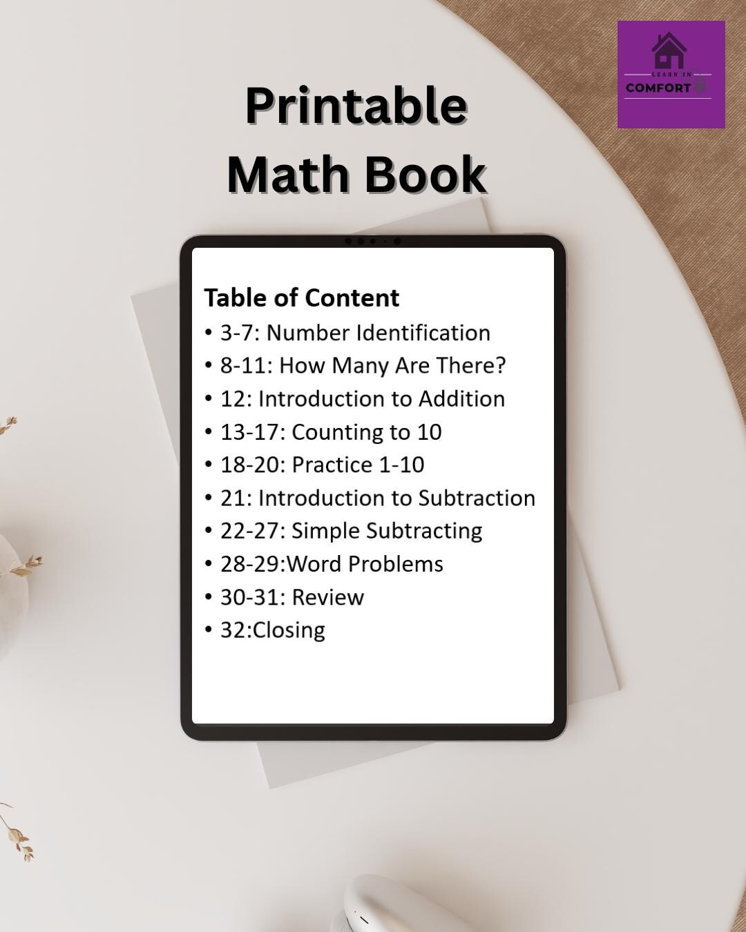Educational Printable Math Book for Pre-k to 1st Grade, Basic Math ...