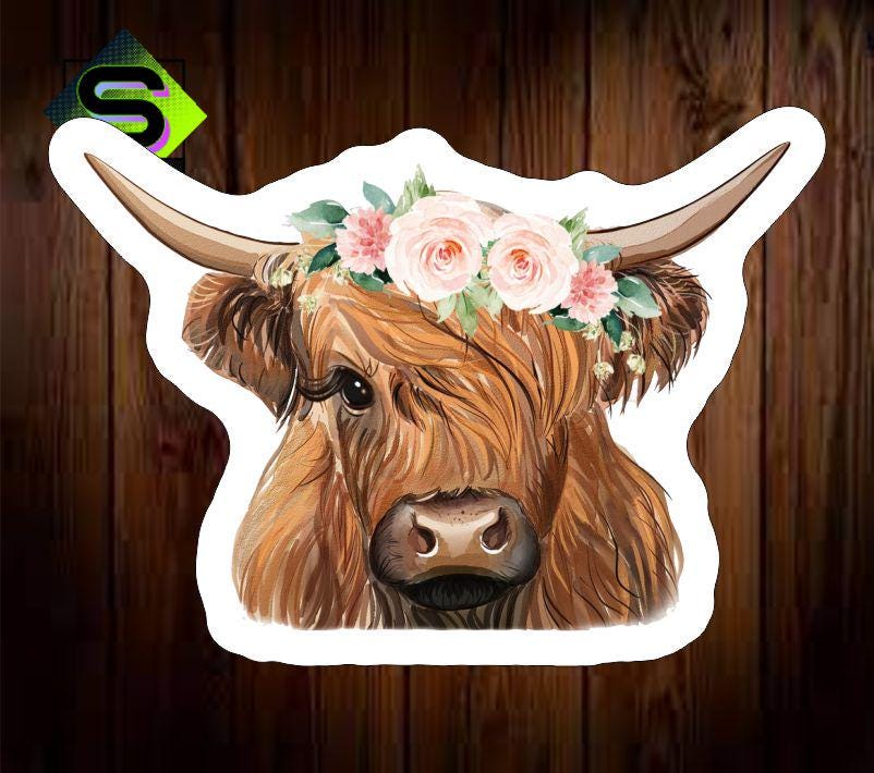 Highland Cow, Vinyl Decal Sticker - Etsy