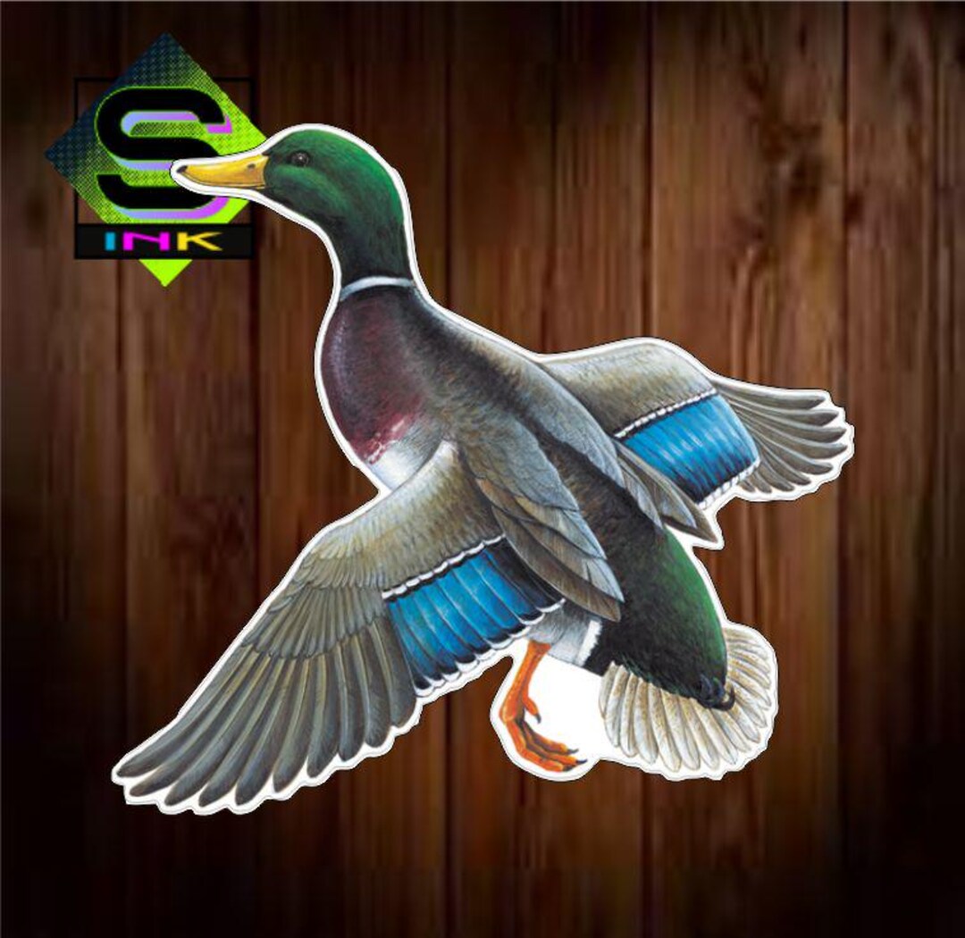 Flying Mallard Duck, Vinyl Decal Sticker - Etsy