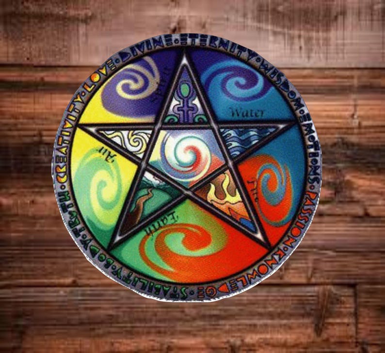 Elemental Pentagram Vinyl Decal Sticker - Etsy