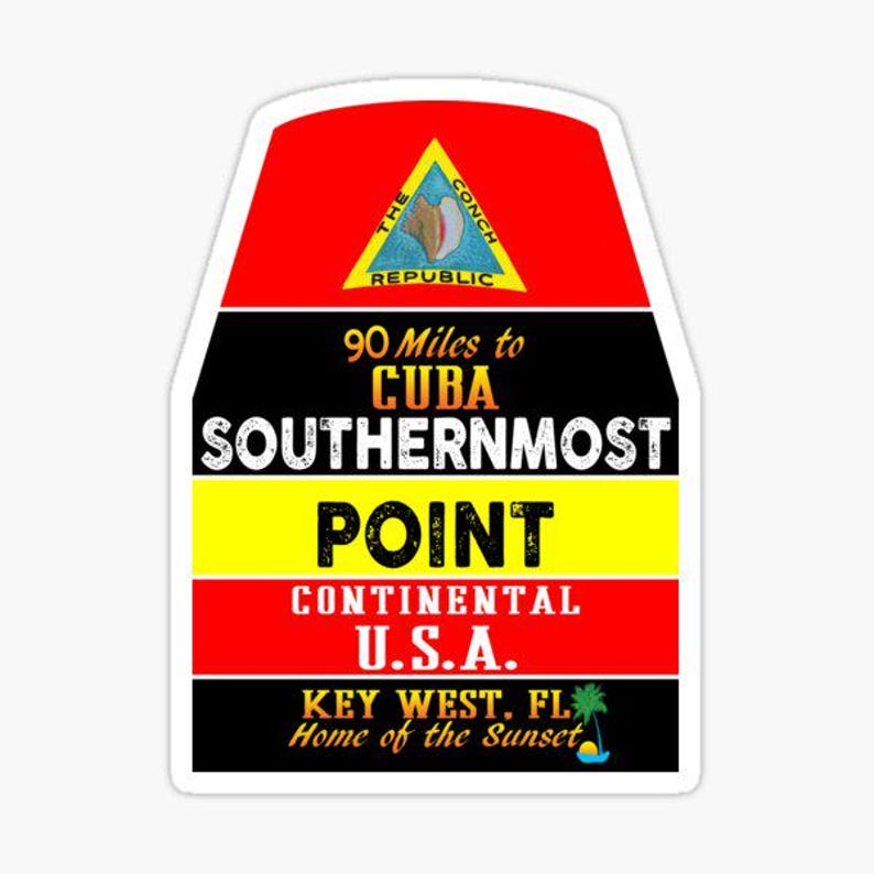 Southernmost Point Continental U.S.A Key West, FL Vinyl Decal Sticker ...