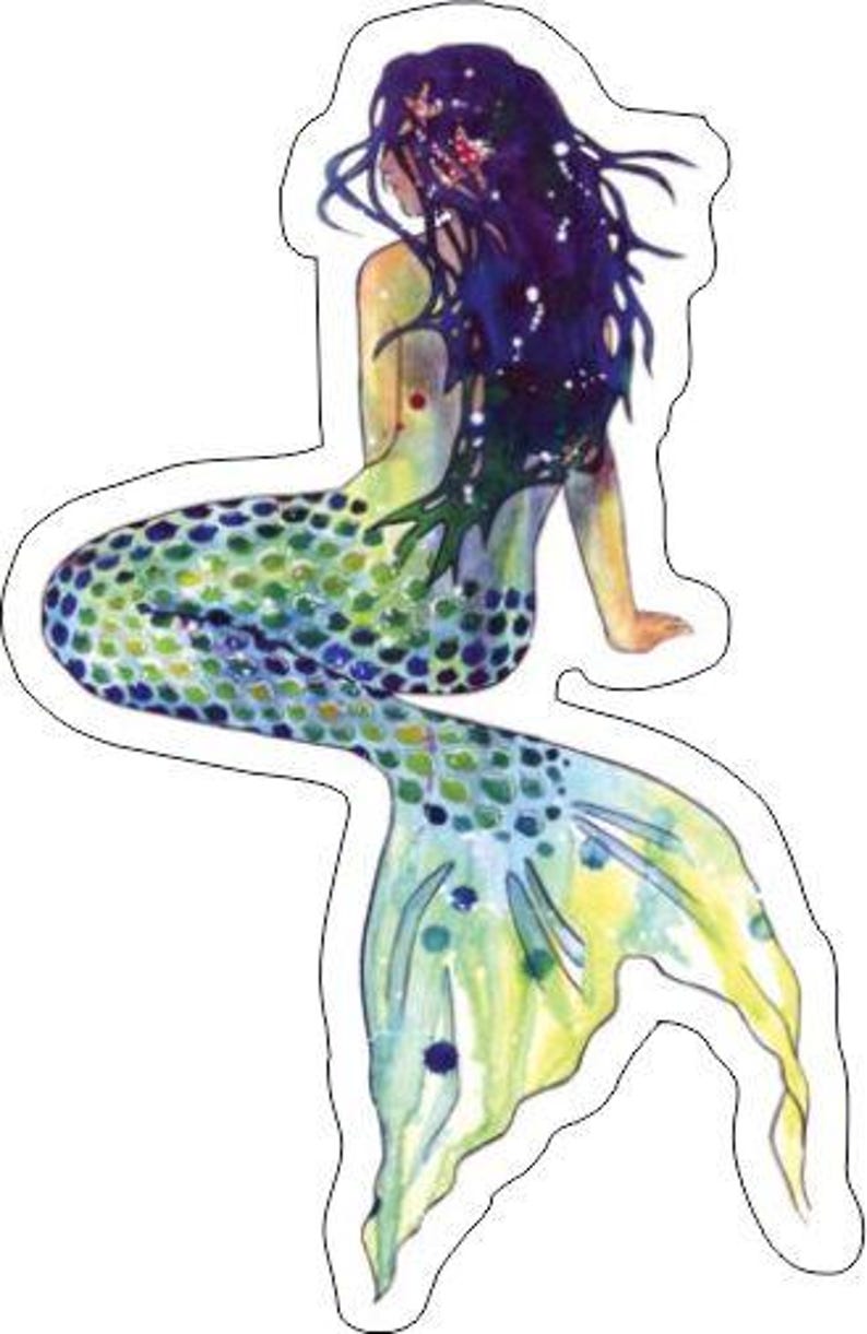 Watercolor Mermaid, Vinyl Decal Sticker - Etsy
