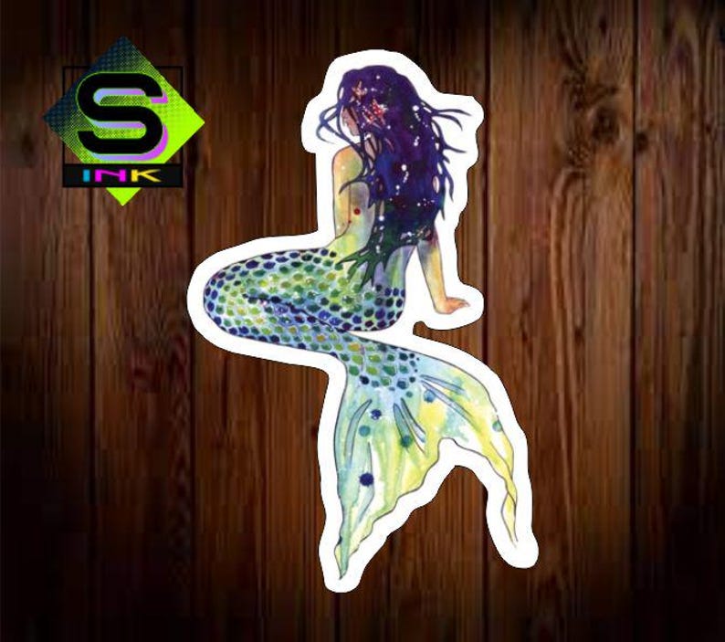 Watercolor Mermaid, Vinyl Decal Sticker - Etsy