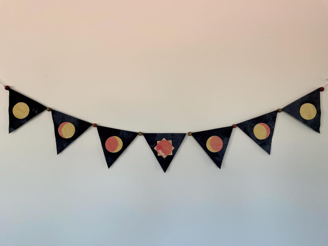 Lunar Eclipse Full Moon Bunting (triangle Flags Made With Up-cycled ...